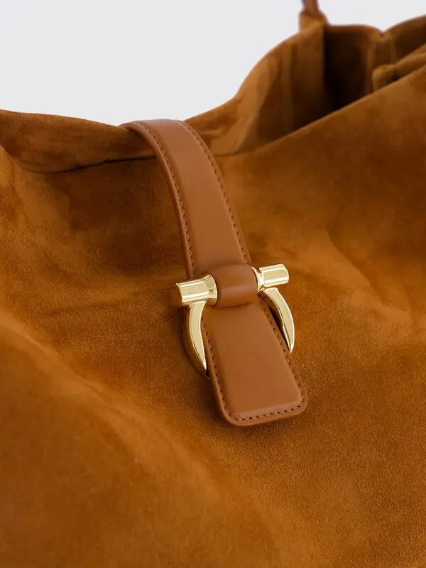 FERRAGAMO Suede Shoulder Bag - Beige
