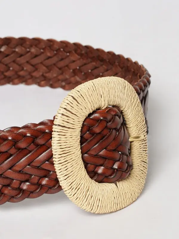 Orciani Braided Leather Belt With Oval Buckle