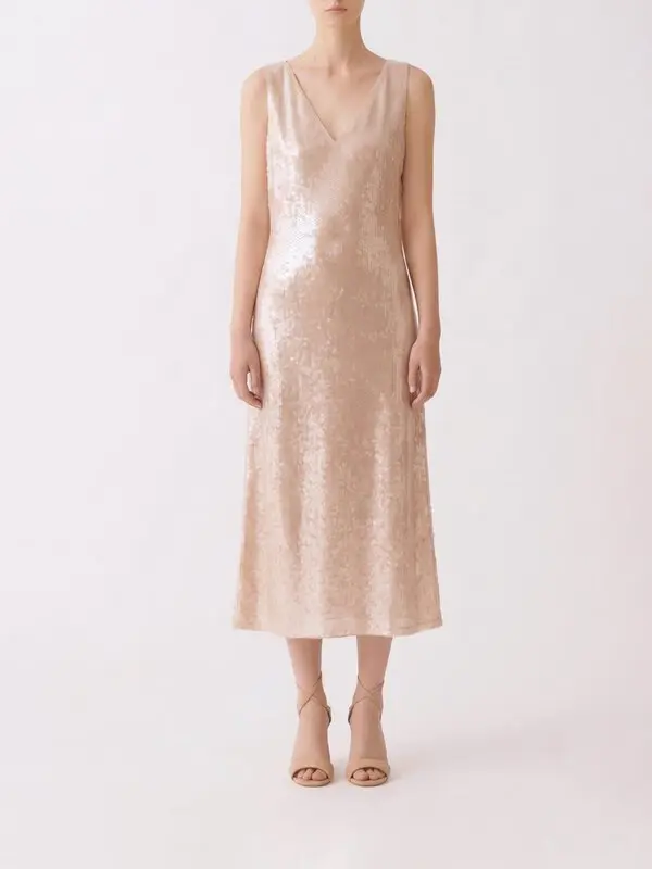 Fabiana Filippi Sequined Midi Dress - Nude