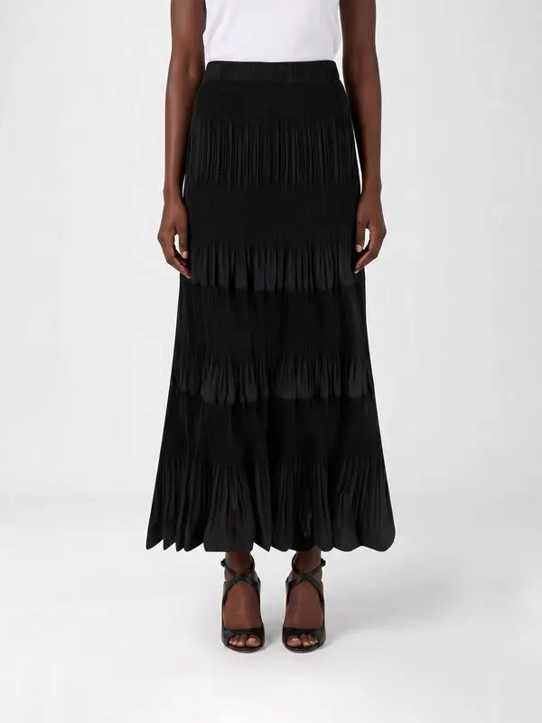 MEIMEIJ Pleated Tiered Maxi Skirt