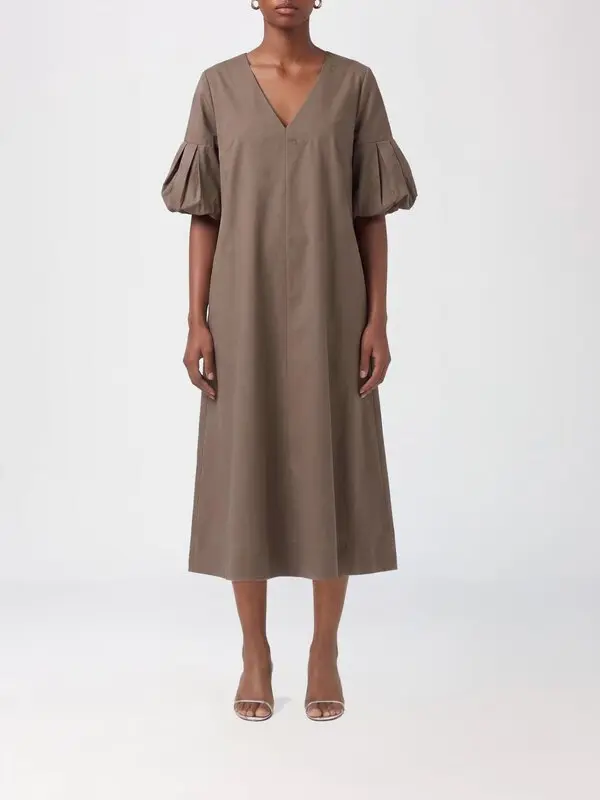 FAY Stretch Cotton Midi Dress - Green