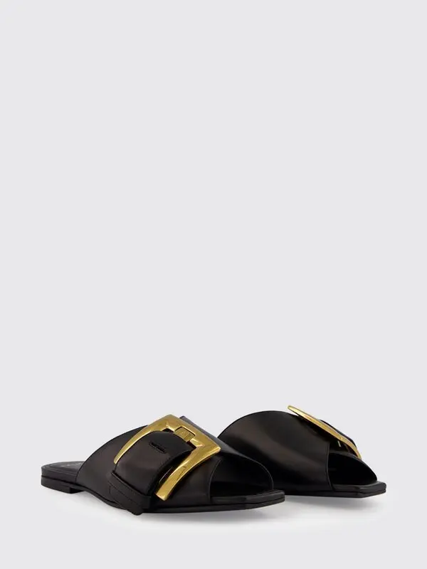 Balmain Heeled Sandal With Buckle Detail - Black