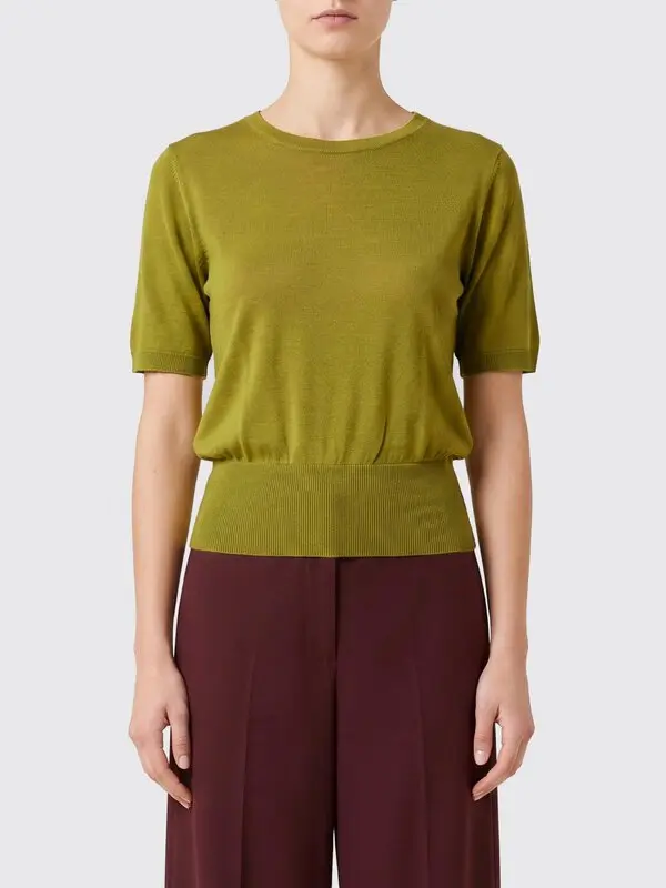 Extreme Cashmere Crew Neck Short Sleeve Pullover - Green