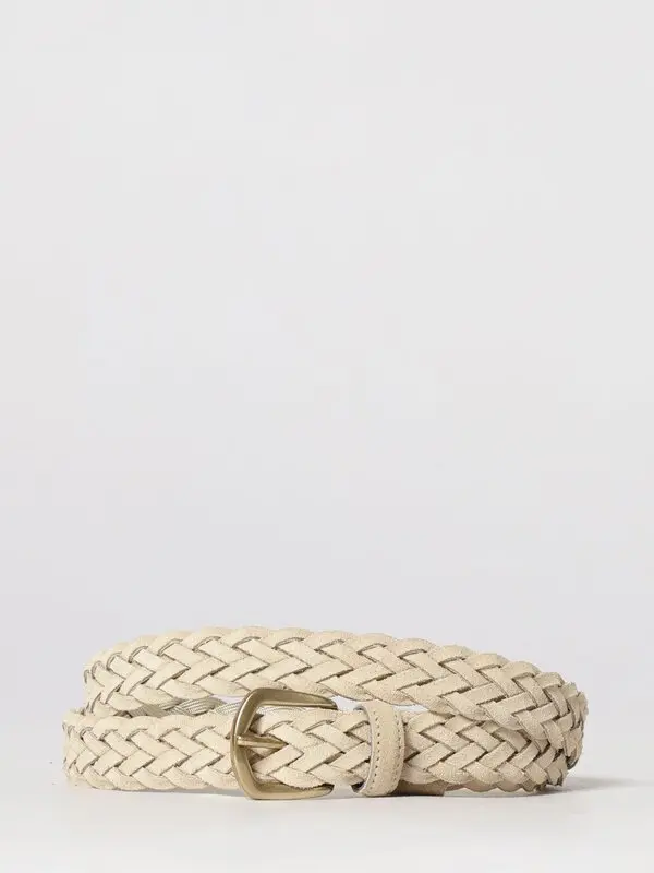 BROOKSFIELD Braided Leather Belt - Beige
