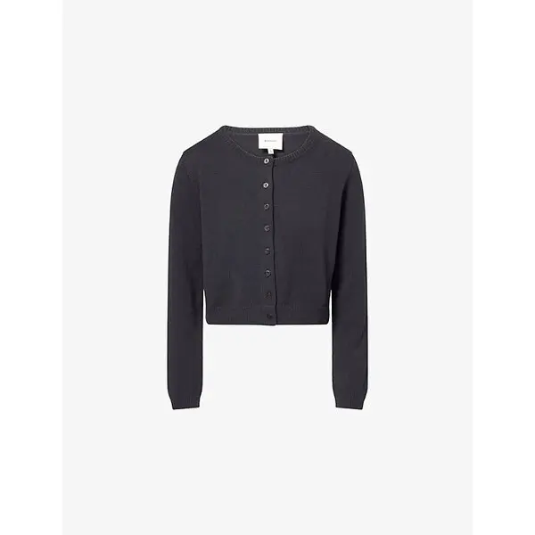 REFORMATION Clara Cotton Knitted Cardigan - Black