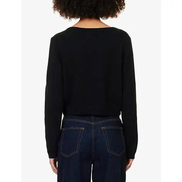 REFORMATION Clara Cotton Knitted Cardigan - Black