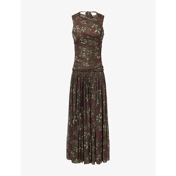 SIEDRES Siedrés Alina Floral-print Open-back Woven Maxi Dress - Multi