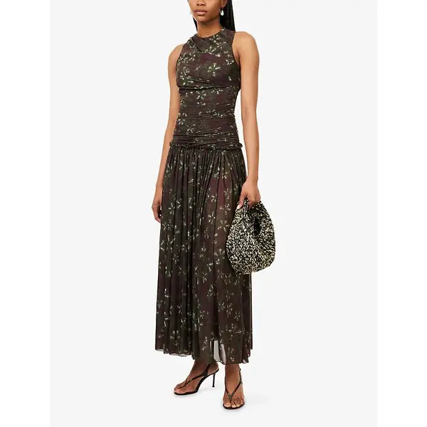 SIEDRES Siedrés Alina Floral-print Open-back Woven Maxi Dress