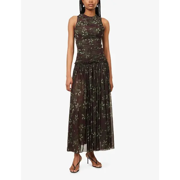 SIEDRES Siedrés Alina Floral-print Open-back Woven Maxi Dress