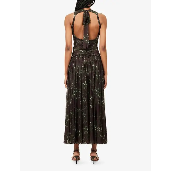 SIEDRES Siedrés Alina Floral-print Open-back Woven Maxi Dress