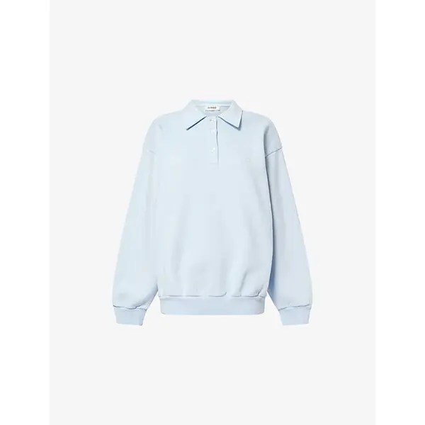 4TH & RECKLESS Cotton-jersey Sweatshirt With Logo Embroidery - Blue