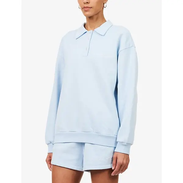4TH & RECKLESS Cotton-jersey Sweatshirt With Logo Embroidery - Blue