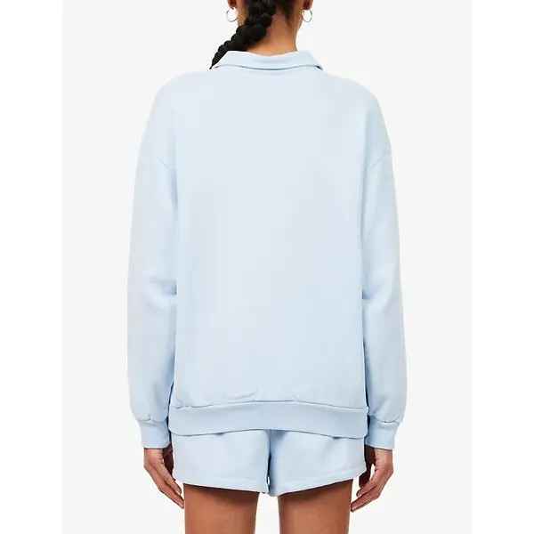 4TH & RECKLESS Cotton-jersey Sweatshirt With Logo Embroidery - Blue