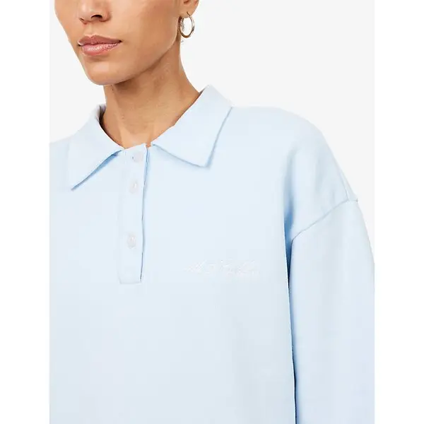 4TH & RECKLESS Cotton-jersey Sweatshirt With Logo Embroidery - Blue