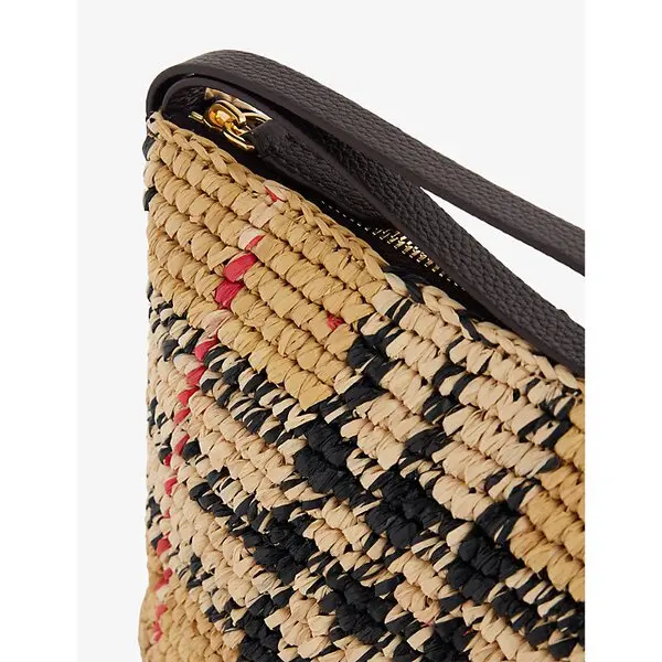Burberry Margate Raffia Pouch - Sand