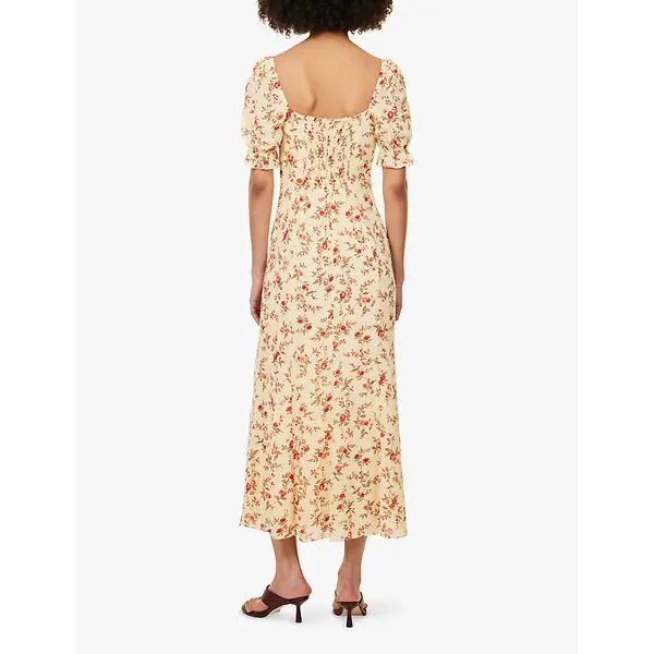 REFORMATION Gloria Floral Print Midi Dress - Wistful