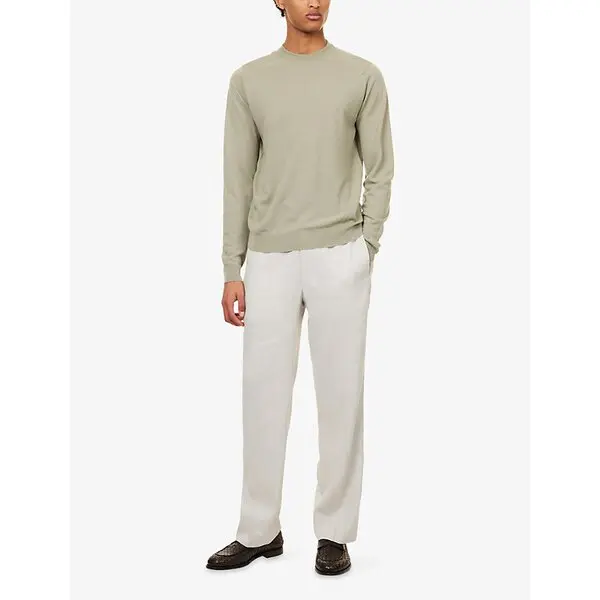 John Smedley Lundy Crewneck Merino-wool Jumper - Thistle Dew