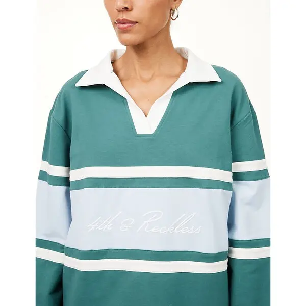 4TH & RECKLESS Cotton-jersey Rugby Top