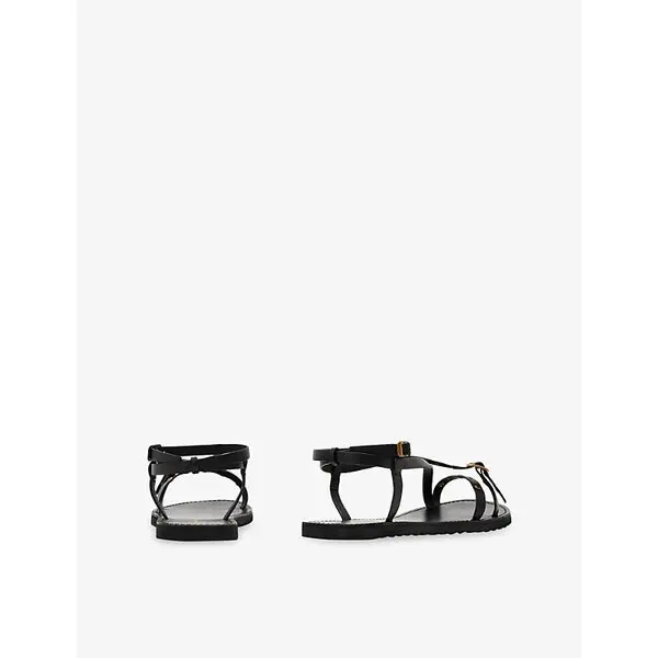 ALLSAINTS Tyla Eyelet Leather Sandals - Black