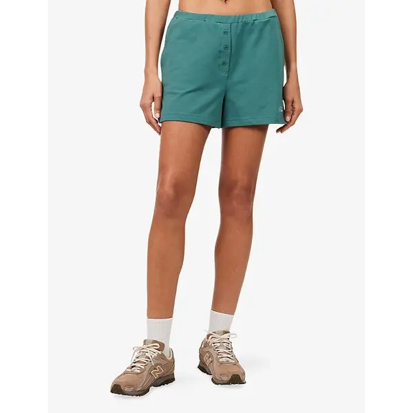 4TH & RECKLESS Logo-embroidered Cotton-jersey Shorts - Green