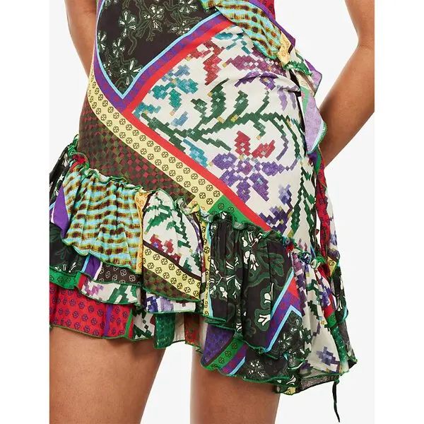 SIEDRES Patchwork-print Cotton-blend Mini Dress