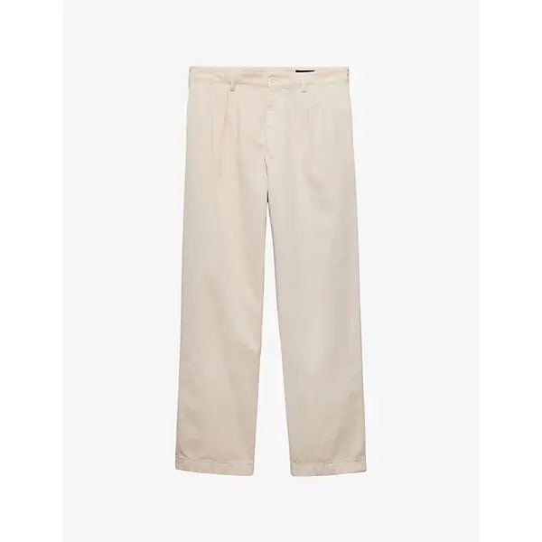 Prada Wide-leg Cotton Trousers - Neutral