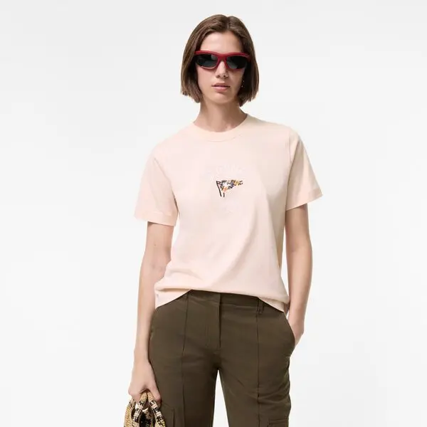 Burberry Check Flag Cotton T-shirt - Compact Pink