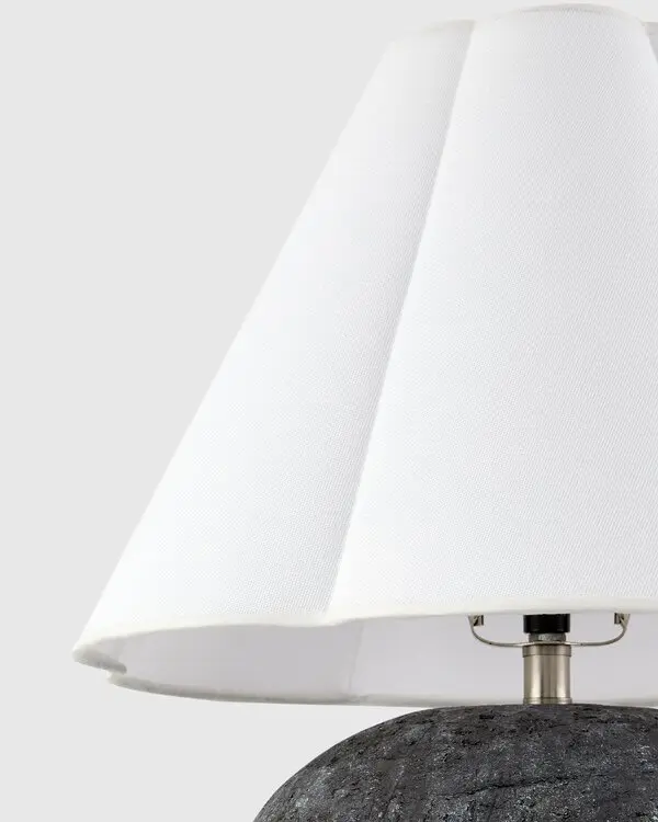 Quince Rustic Cement Table Lamp With Fluted Shade