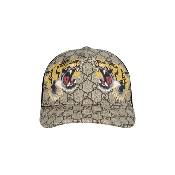 Gucci Tigers Print Gg Supreme Baseball Cap - Tan