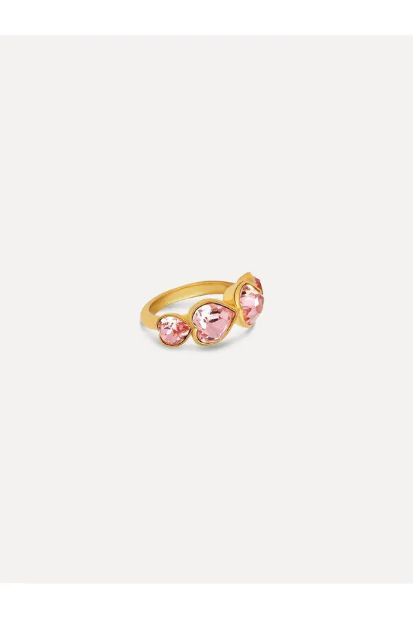 Oscar De La Renta Crystal Heart Ring - Natural