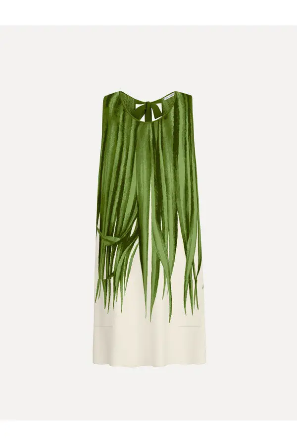 Oscar De La Renta Palm Leaves Jacquard Shift Dress - Red