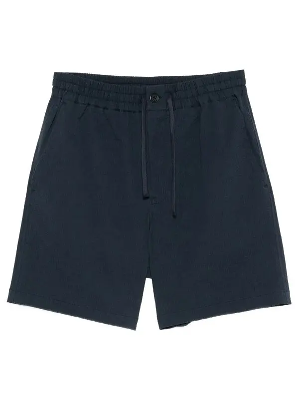 Maison Kitsuné Cotton Seersucker Elasticated Shorts - Blue