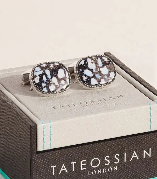 Tateossian Sterling Silver And Fossil Palm Cufflinks