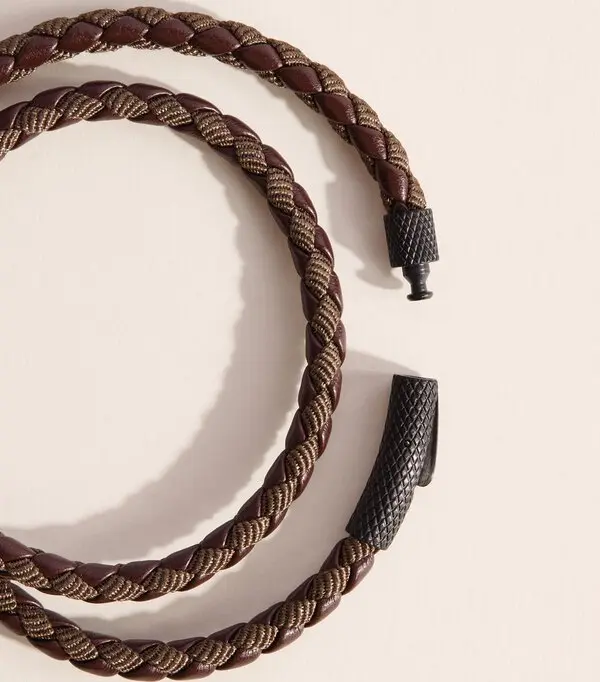 Tateossian Leather Braided Bracelet - Brown