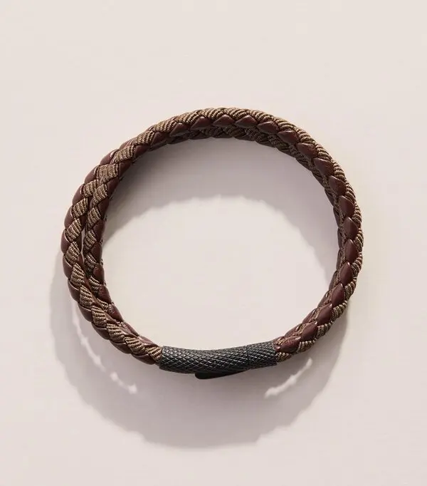 Tateossian Leather Chelsea Bracelet - Brown