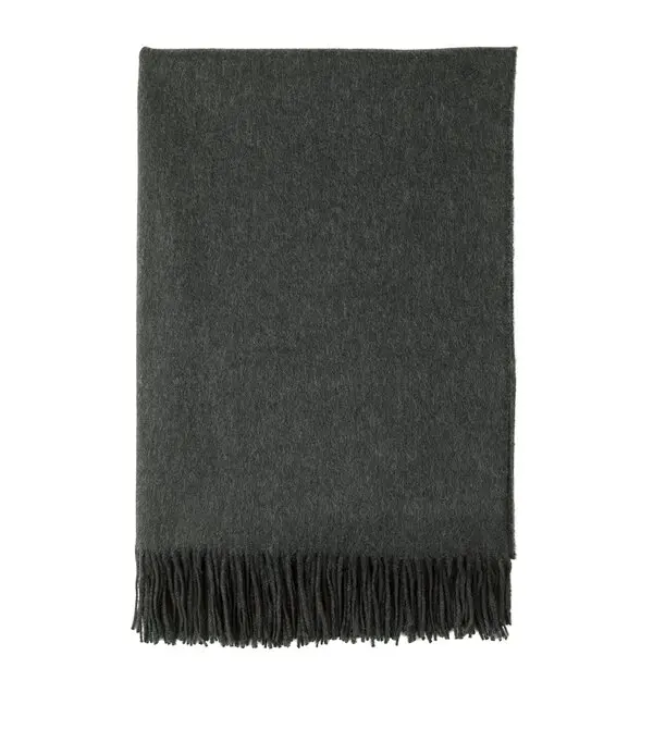 Harrods Cashmere Fringed Throw - Grey