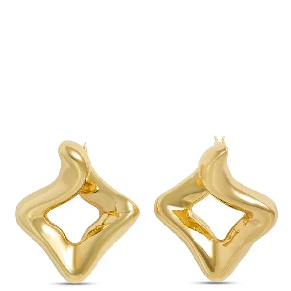 Toscano 14k Yellow Gold Geo Shaped Hoop Earrings - Yg