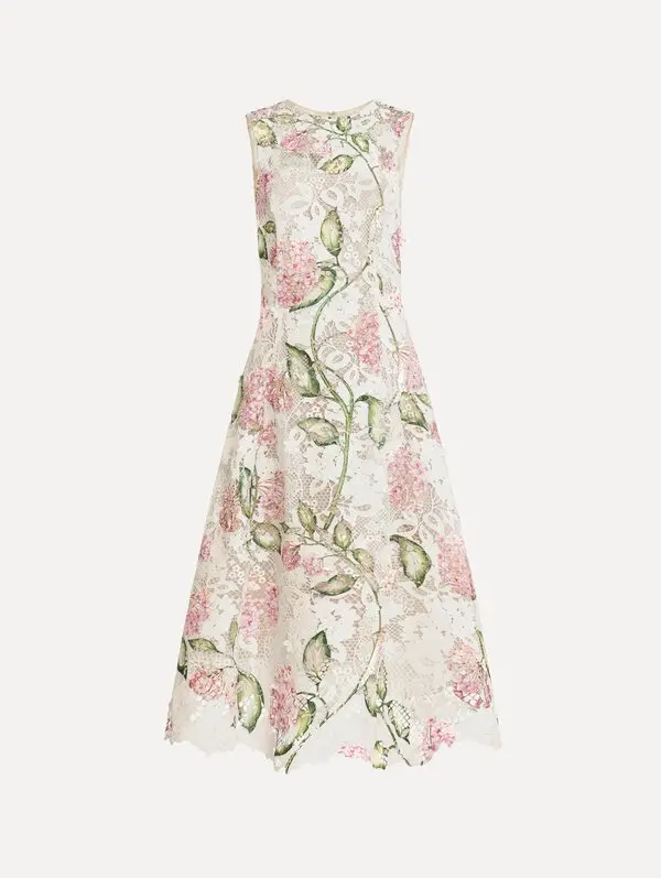Oscar De La Renta Porcelain Flower Guipure Dress - One-color