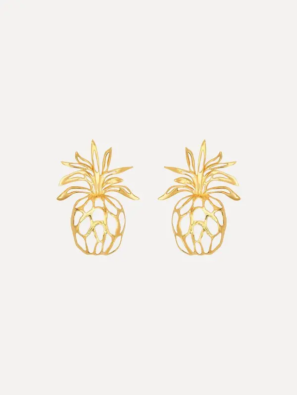 Oscar De La Renta Openwork Pineapple Clip-on Earrings - One-color