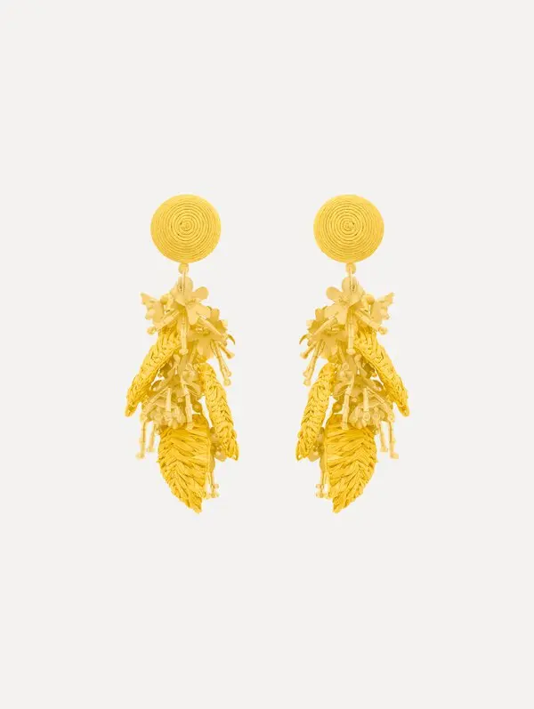 Oscar De La Renta Raffia Tassel Clip-on Earrings - One-color