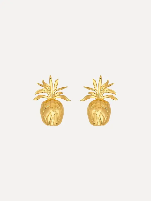 Oscar De La Renta Pineapple Clip-on Earrings - One-color