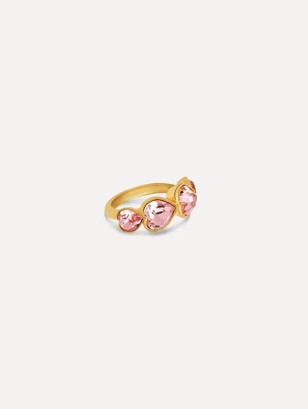 Oscar De La Renta Crystal Heart Ring - One-color