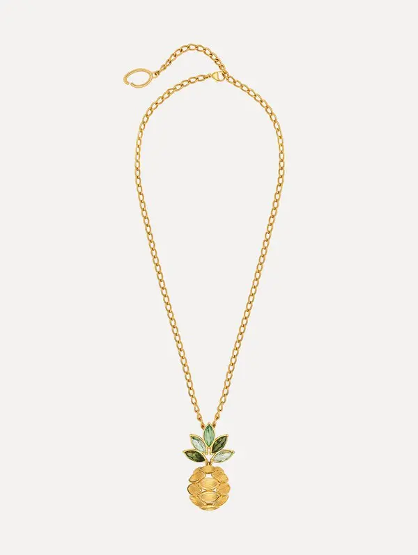 Oscar De La Renta Pineapple Crystal Pendant Necklace - One-color