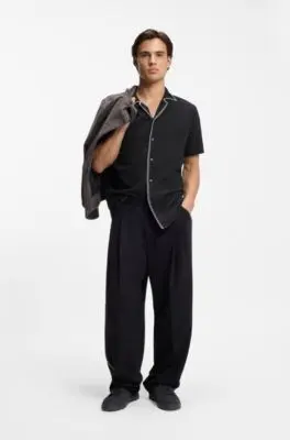 Hugo Relaxed-fit Shirt In Cotton Seersucker