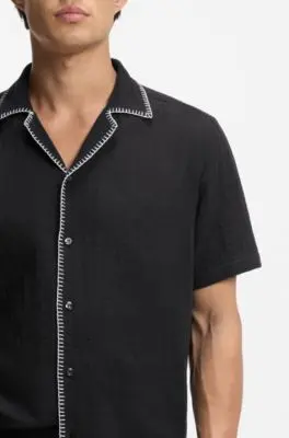 Hugo Relaxed-fit Shirt In Cotton Seersucker