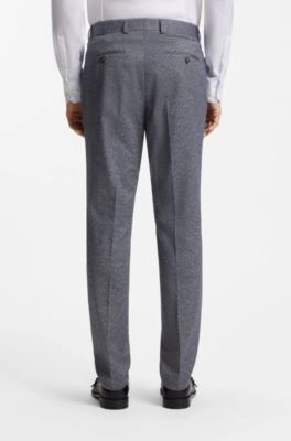 BOSS Two-piece Regular-fit Suit In Stretch Boucl - Dark Blue
