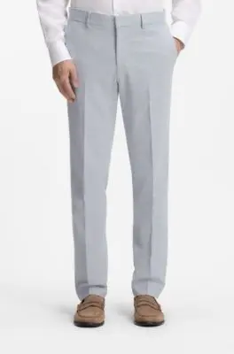 BOSS Two-piece Regular-fit Suit In Stretch Boucl - Light Blue