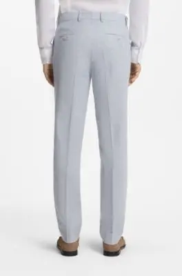 BOSS Two-piece Regular-fit Suit In Stretch Boucl - Light Blue