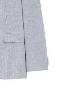 BOSS Two-piece Regular-fit Suit In Stretch Boucl - Light Blue