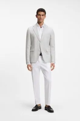 BOSS Slim-fit Puppytooth Blazer - Light Grey